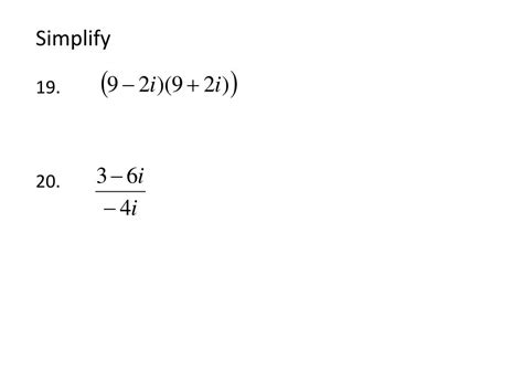 PPT BINGO Simplifying Complex Numbers PowerPoint Presentation Free Download ID 2828265