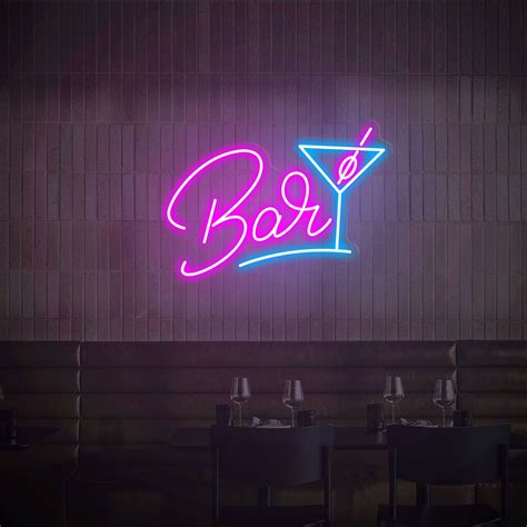 Bar Neon Sign Business Decoration Custom Neon Bar Signs Cocktail Bar