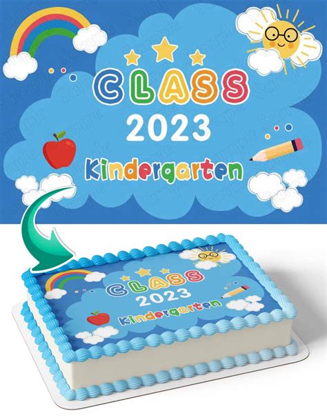 Kindergarten Class Rainbow Edible Cake Toppers Ediblecaketopper