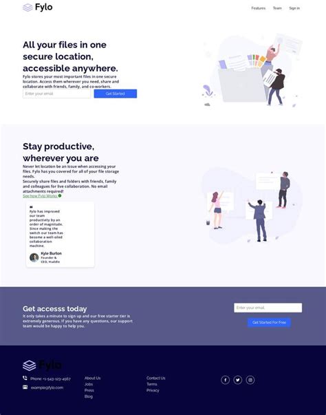 Frontend Mentor Fylo Landing Page Made With Html Css And Js Coding Challenge Solution