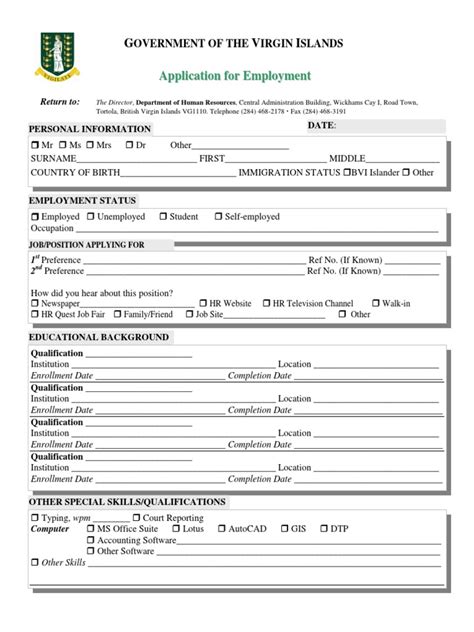 Appication Form Pdf Human Resources Passport