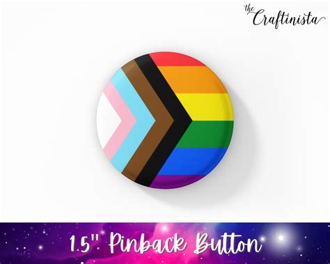 Progress Pride Flag Button Pride Pronoun Pin Intersectional Button