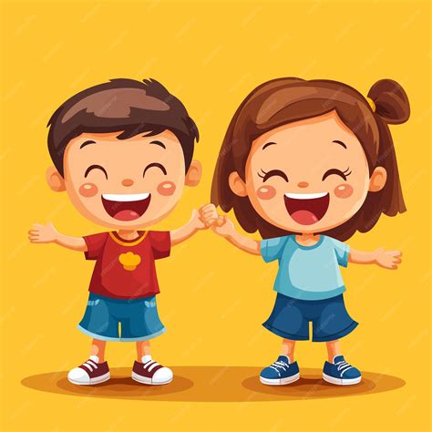 Siblings Having Fun Together Cartoon Vector Premium Ai Generated Vector