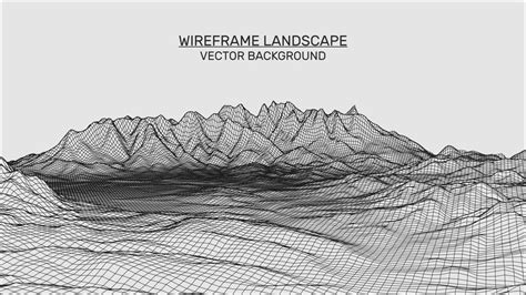 Premium Vector Abstract Landscape Background Mesh Structure Polygonal Wireframe Background