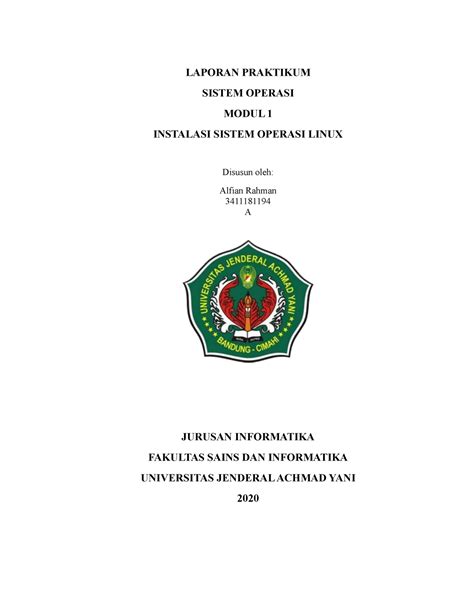 3411181194 Alfian Rahman Modul 1 Final Laporan Praktikum Sistem Operasi Modul 1 Instalasi