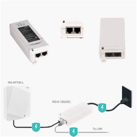 Ruijie Rg E 120 Ge Power Poe Injector Rj45 Ports For Cctv Camera Ip Camera Wireless Access