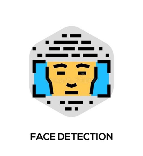 Face Detection Protected Line Icon Secure Access Sign Minimal Line Pattern Banner Vector