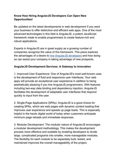 Ppt Know How Hiring Angularjs Developers Can Open New Opportunities