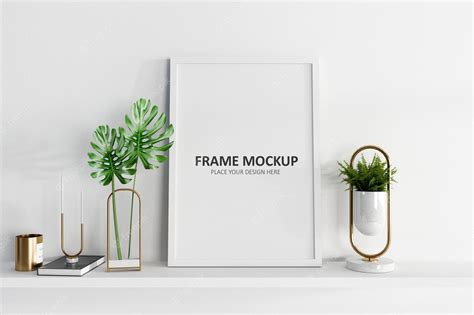 미니멀리스트 프레임 모형 디자인 절연 프리미엄 Psd 파일