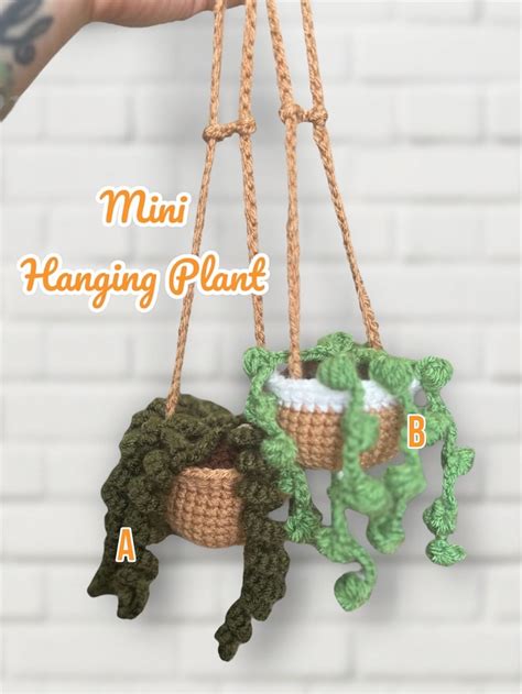 Mini Hanging Plant Crochet Handmade Etsy