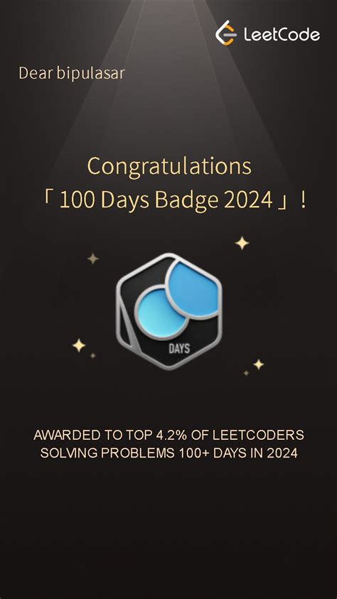 Biplob Karmakar On Linkedin 100 Days Badge In Leetcode