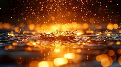 golden abstract water droplet effect background premium ai generated image