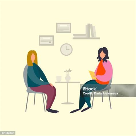 정신 치료 세션에서 환자의 말을 듣는 심리학자 심리 치료사와 이야기하는 사람 개인 심리학 Mental Wellbeing에 대한 스톡 벡터 아트 및 기타 이미지 Istock