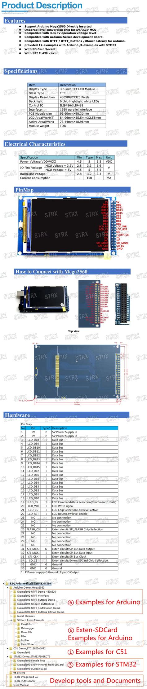 3 5 дюймовый Tft ЖК дисплей Ili9486 для Arduino Aliexpress