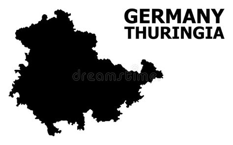 Vector Flat Map Of Thuringia State With Name Stock Vector