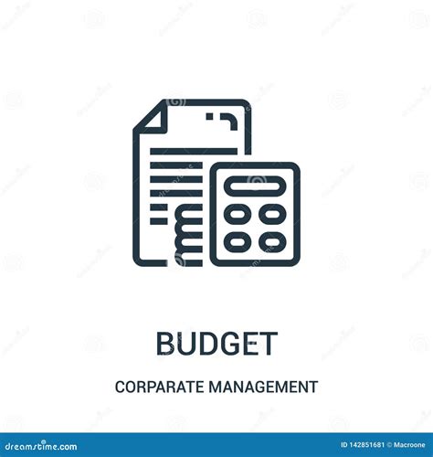 Budget Icon Vector From Corparate Management Collection Thin Line Budget Outline Icon Vector