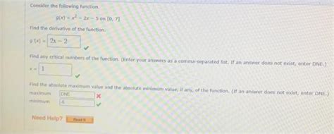 Solved Consider The Following Function G X X2−2x−5 On