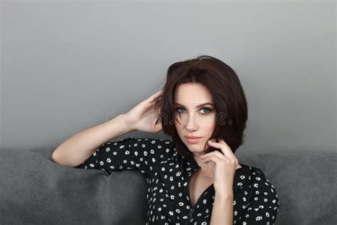 Beauty Portrait Sporty Adult Adorable Fresh Looking Brunette Woman