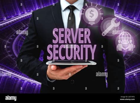 Conceptual Caption Server Security Word Written On Web Server That Guarantees Secure Online