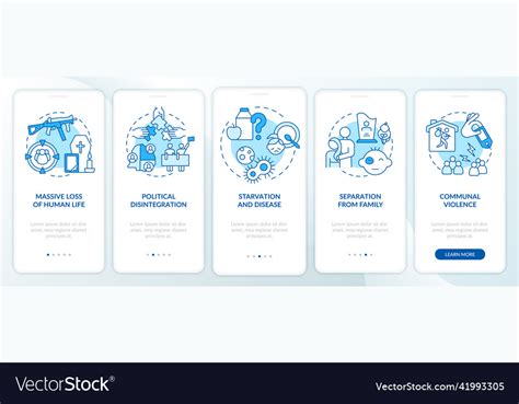 Armed Hostilities Results Blue Onboarding Mobile Vector Image