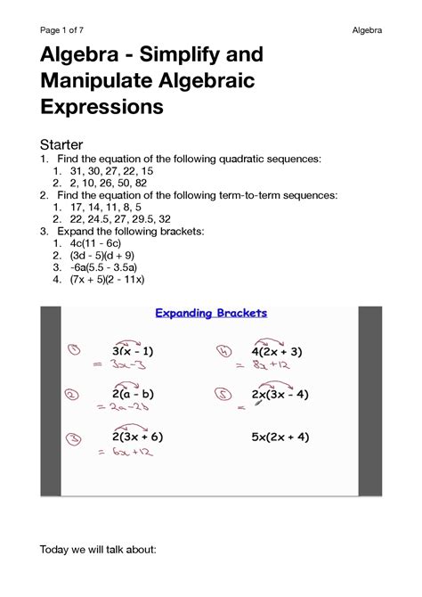 Factorisation Notes Algebra Docsity
