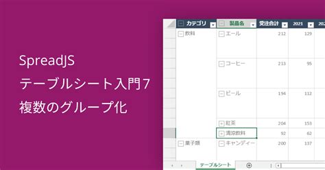 SpreadJS テーブルシート入門7 複数のグループ化 MESCIUS devlog メシウス株式会社
