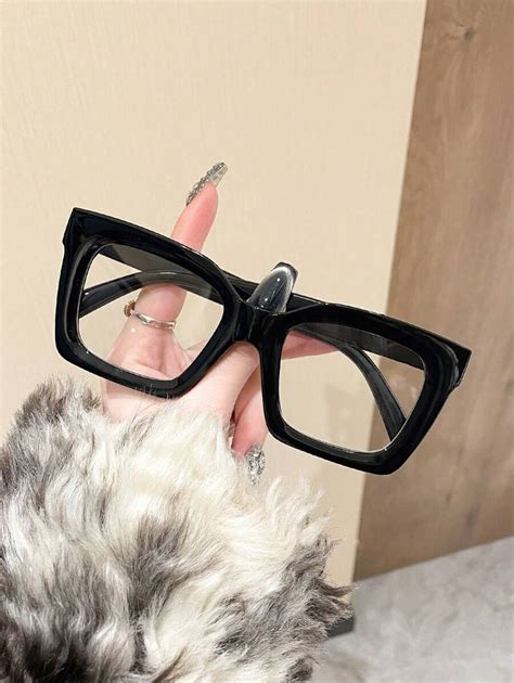 1pc Y2k Squared Cute Retro Clear Lens Unisex Glasses Accessories For