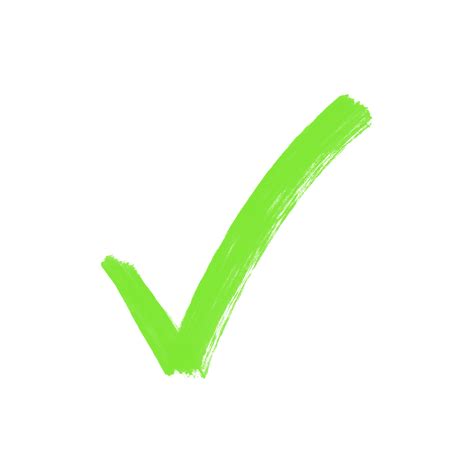 Green Paint Brush Check Mark Icon Isolated On Transparent Background PNG