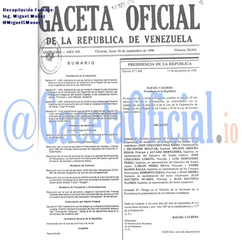 Gaceta Oficial 36044 1996 09 16