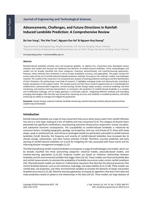 Pdf Advancements Challenges And Future Directions In Rainfall Induced Landslide Prediction