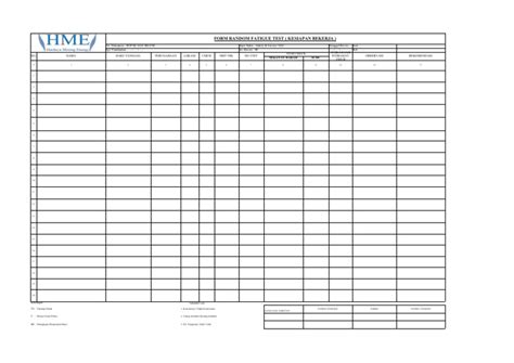 Form Random Fatigue Test Pt Hme Pdf