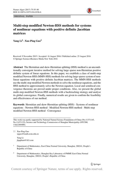 Multi Step Modified Newton Hss Methods For Systems Of Nonlinear