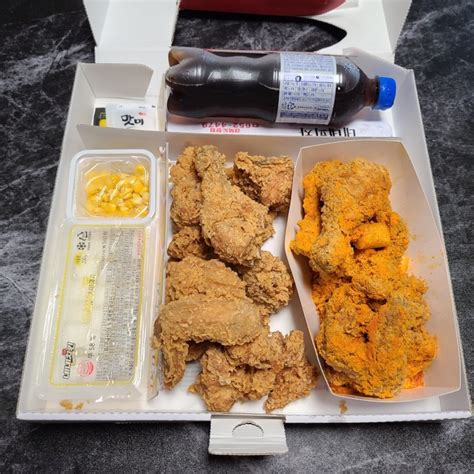 네네치킨 메뉴추천 반반치킨 후라이드 반 매콤치즈스노윙 반 가격 구성 등 후기 네이버 블로그