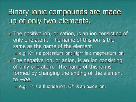 PPT Binary Ionic Compounds PowerPoint Presentation Free Download ID