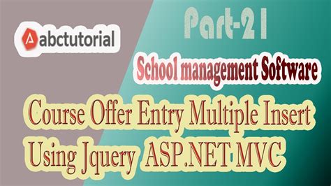 sms 21 course offer entry using jquery multiple data save using asp mvc angularjs youtube