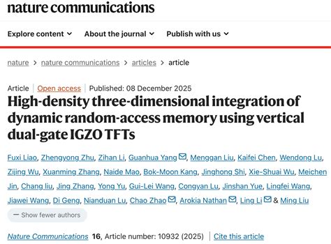 [논문 읽기] 3d Dram 2t0c Igzo Tft