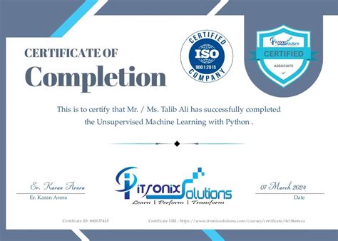 Talib Ali On Linkedin I Have Completed Machine Learning With Python From Pitsonix Solutions