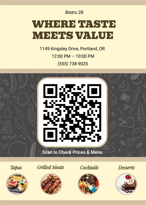 Free Qr Code Menu Templates Editable And Printable