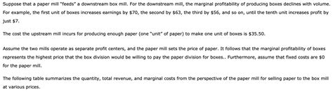 Solved Suppose That A Paper Mill Feeds A Downstream Box