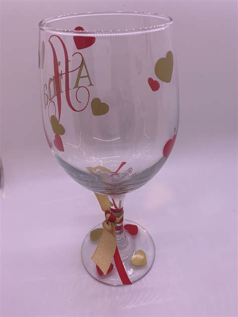 Personalized Valentines Day Wine Glass Valentines Day Etsy