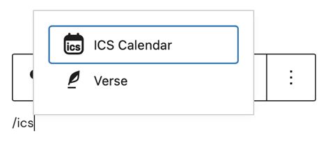 ics calendar in the block editor ics calendar