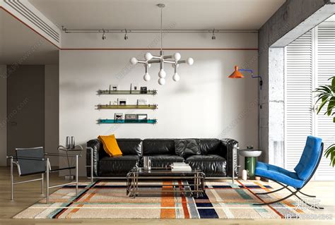 现代轻奢家居客厅su模型下载【id1198684242】知末su模型网