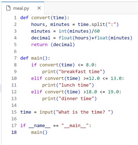 I Am Having Issues With Problem Set 1 Meal Time If I Check My Code