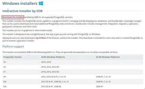 windows服务器上，下载及安装postgresql server