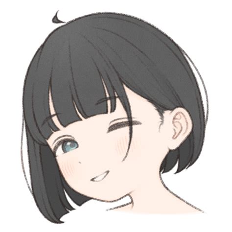 Safebooru 1girl 1ssakawaguchi Ahoge Black Hair Blush Bob Cut Close Up