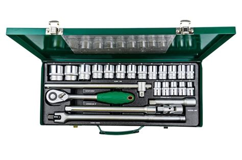 Premium Photo Socket Set With Socket Wrench Isolated On White Background Toolkit For The Car