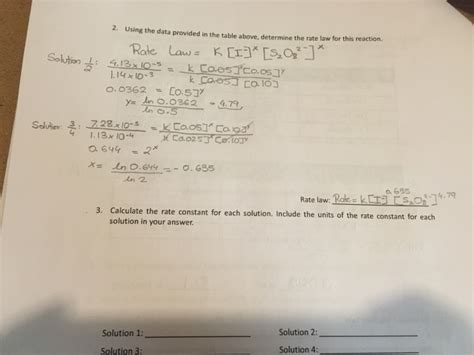 Solved 2 Using The Data Provided In The Table Above