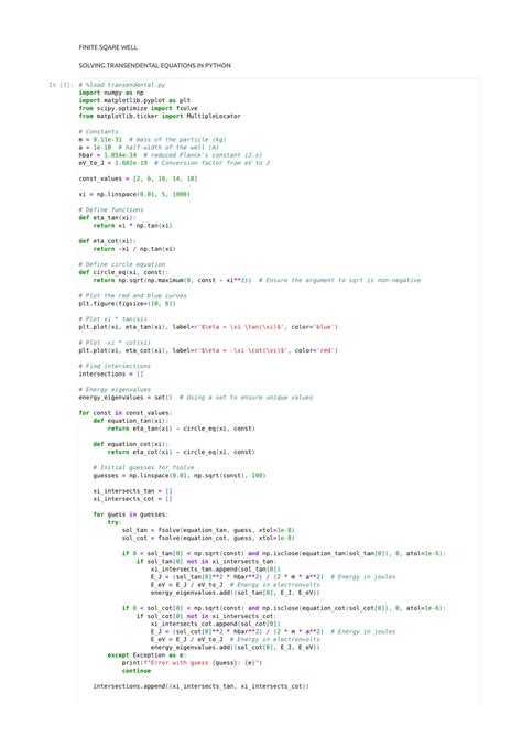 Pdf Solving The Finite Well Potential Using Graphical Method And A