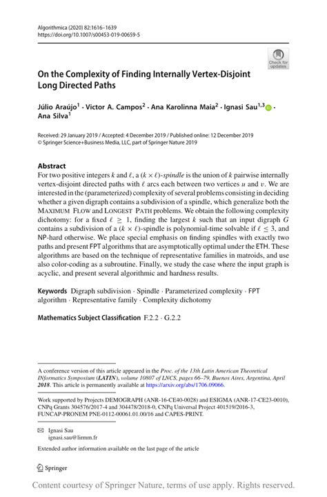 On The Complexity Of Finding Internally Vertex Disjoint Long Directed