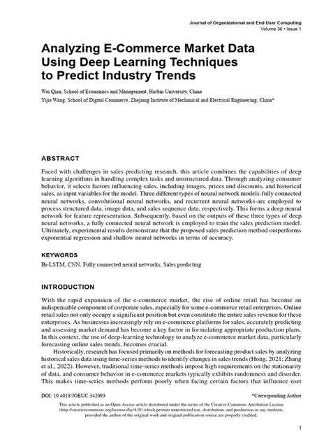 Analyzing E Commerce Market Data Using Deep Learni Pdf Forecasting